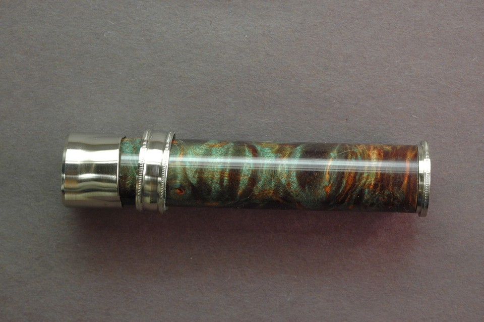 FLY ROD REEL SEAT Dyed Maple Burl 11105 Pocketed NS Slide Band 0.435 ...