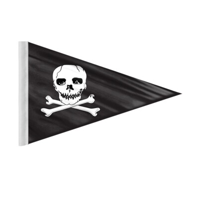 6"x9" Pirate Jolly Roger Pennant Motorcycle Flag For 3/8 Mount Pole 2 ...