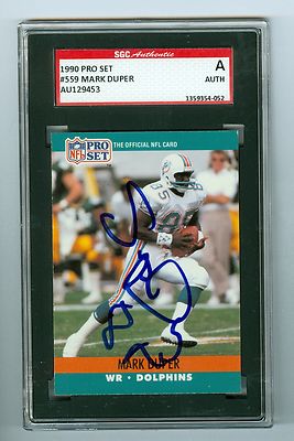 Mark Duper Signed 1990 Pro Set Football card #559 Dolphins Autograph SGC Slabbed | eBay