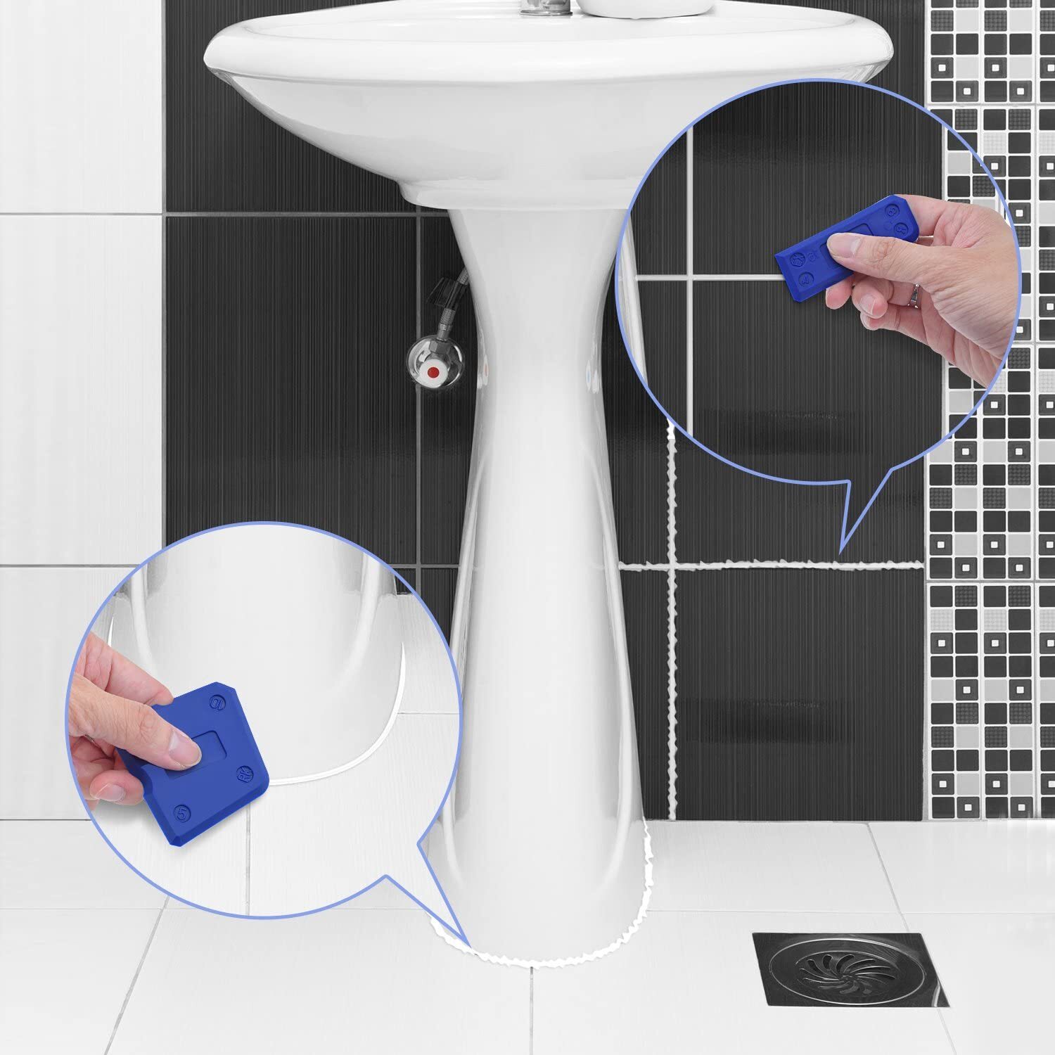 6pcs Silicone Sealant Tool Caulk Remover Grouting Mastic Finishing ...