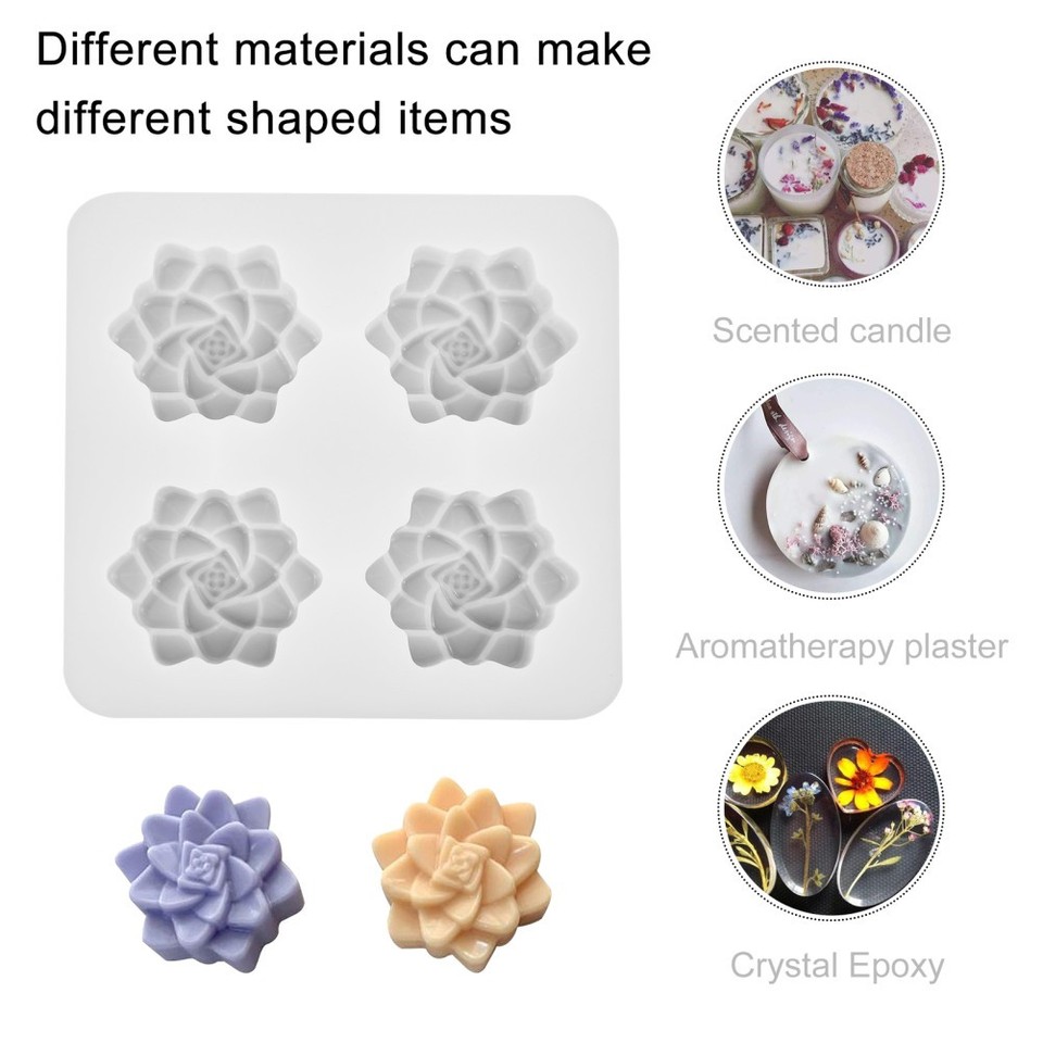 3pcs DIY Handmade Soap Making Mold 4-hole Soap Candle Mold DIY Silicone ...