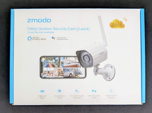 Zmodo Outdoor Wireless Security Camera System, 2 Pack 1080p HD W/ Night ...