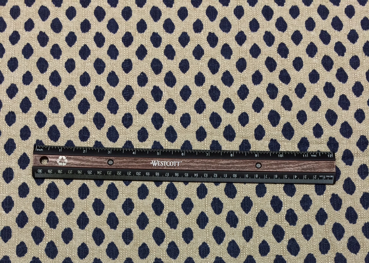 Ballard Designs Ellie Indigo Blue Animal Spots Theme Fabric by The Yard ...