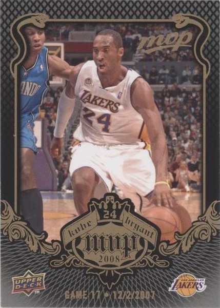 2008-09 Upper Deck MVP - Kobe Bryant MVP Black Border #KB-17 Kobe ...