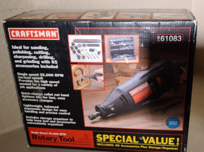 Craftsman Rotary Tool Single Speed 35,000 RPM 572.610830 kit | eBay