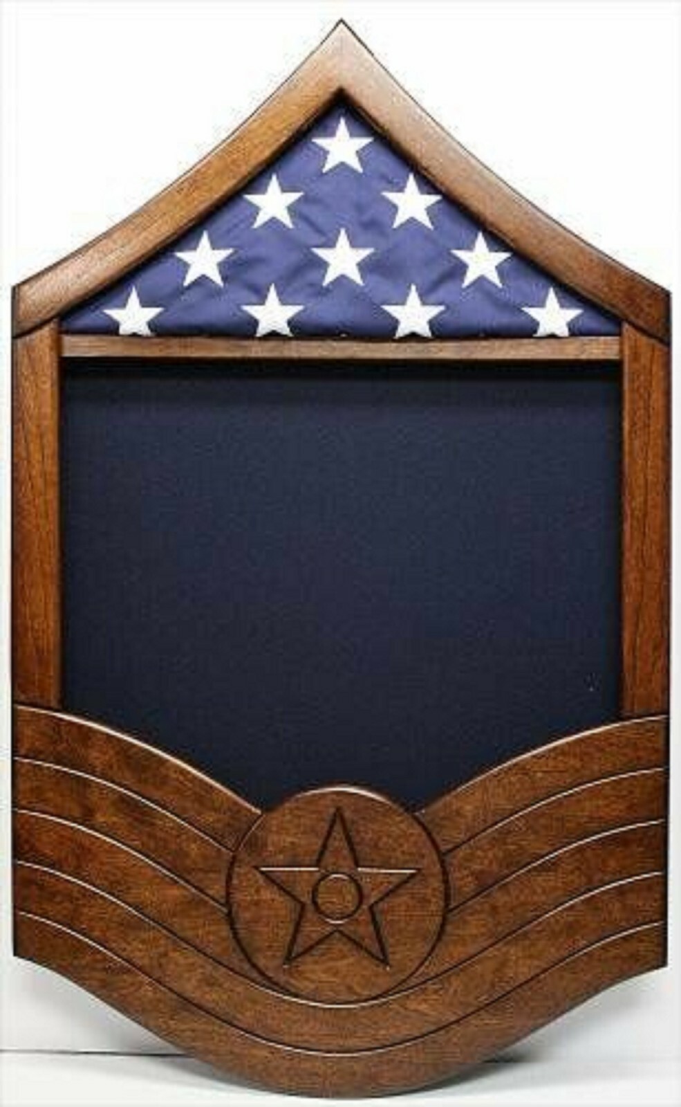 AIR FORCE MASTER SERGEANT MSGT MILITARY WOOD SHADOW BOX MEDAL DISPLAY ...