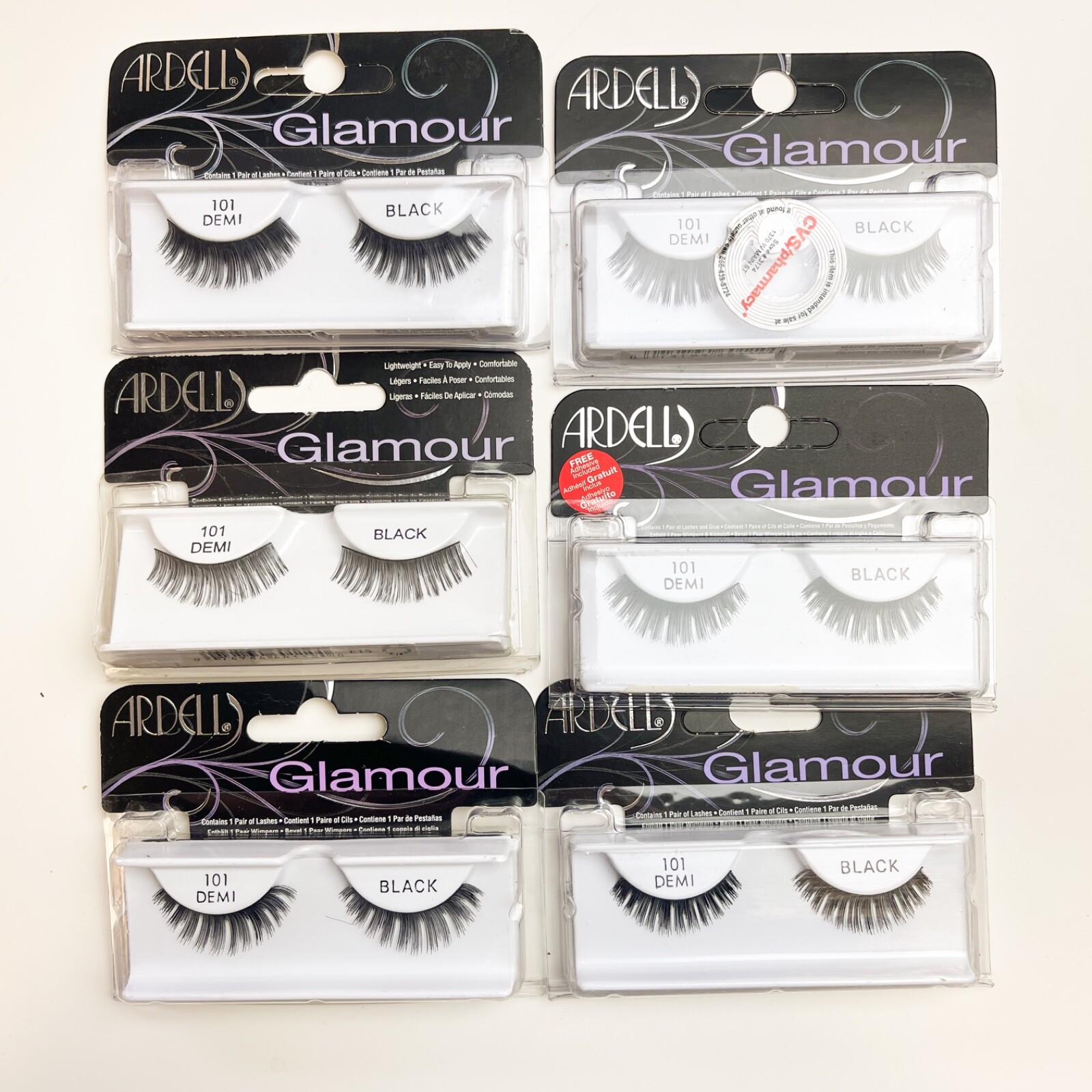 Lot of 6 - Ardell Glamour False Eyelashes Pair 101, Demi Black - New | eBay
