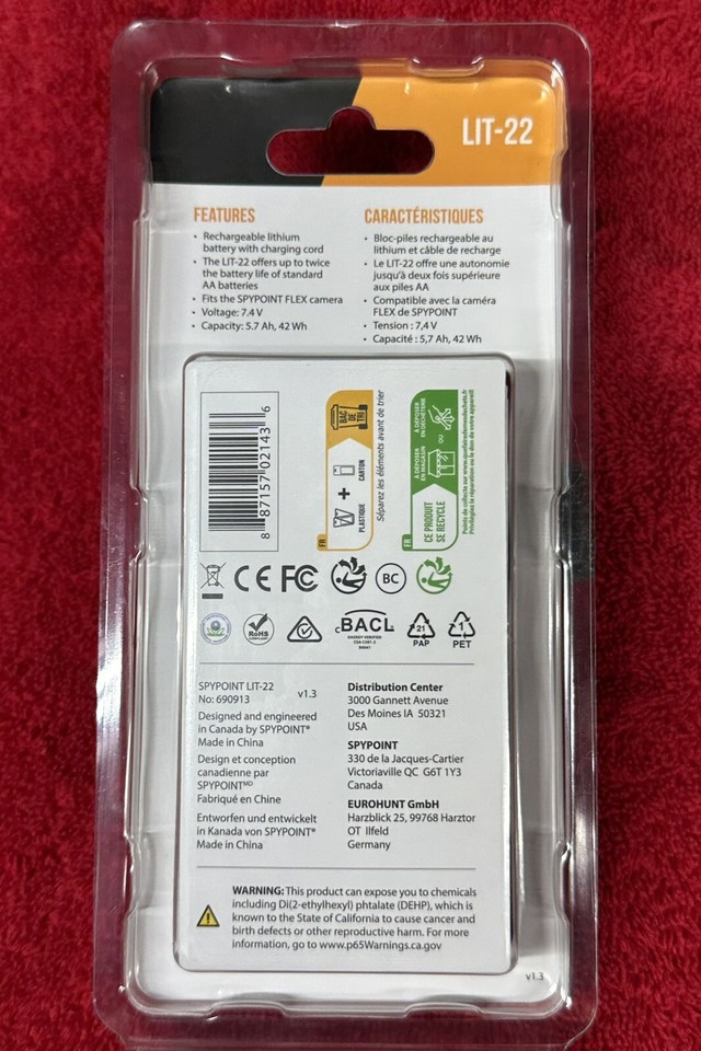 Spypoint 💫Lit-22 Rechargeable Lithium Battery Pack FAST SHIPPING ⚡️ ...