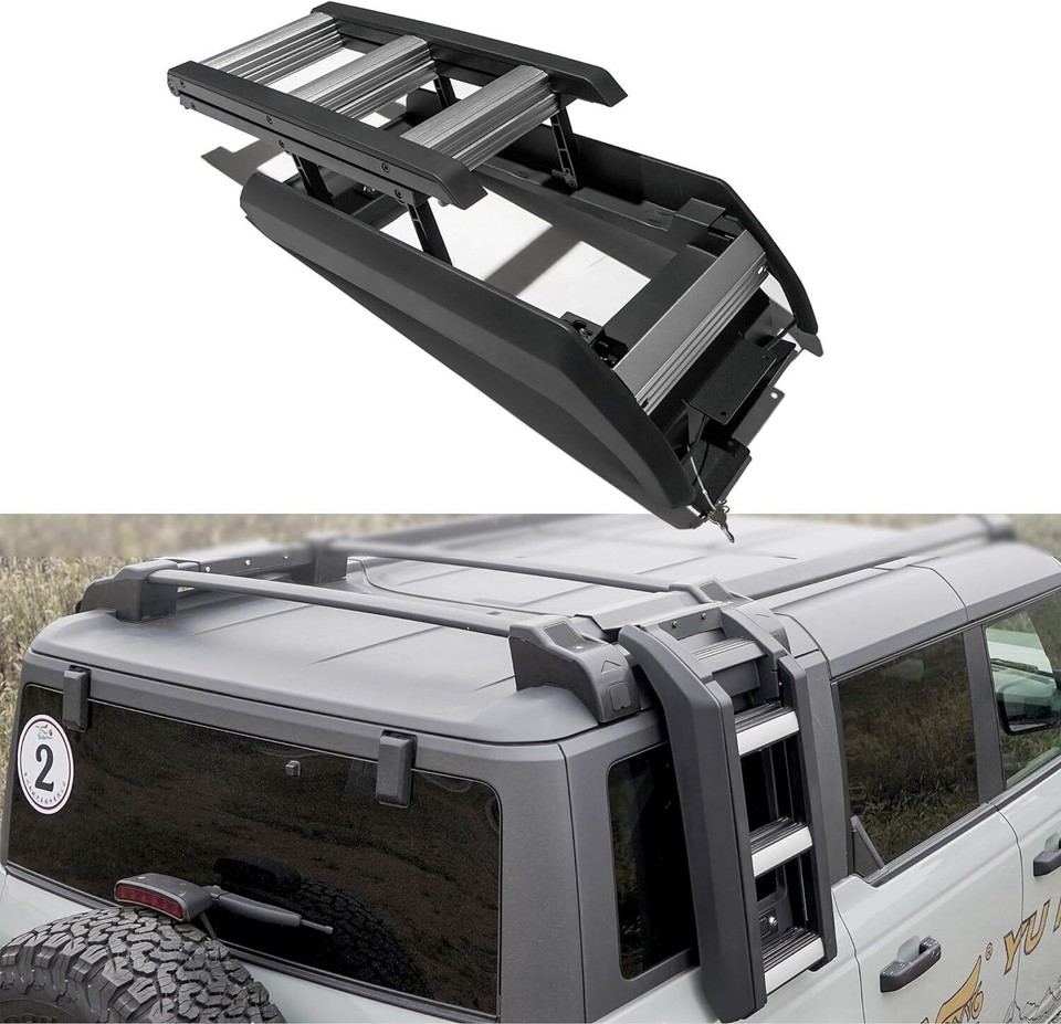 Rear Extensions Roof Racks Ladder for 2021-2025 Ford Bronco Hard Top ...