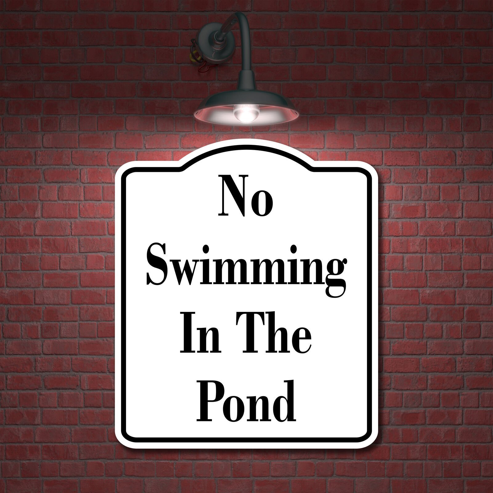 No Swimming In The Pond WB Aluminum Composite Sign | eBay