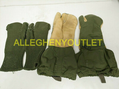 MILITARY SURPLUS TRIGGER FINGER MITTEN SET SHELL+ INSERTS SIZE MEDIUM ...