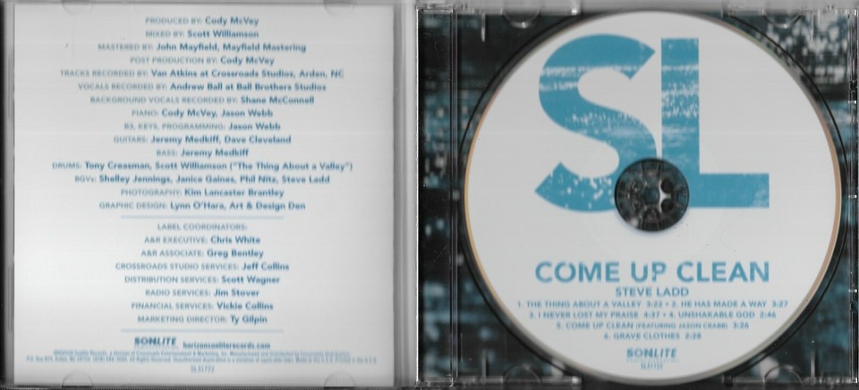 STEVE LADD......."COME UP CLEAN".........RARE HTF GOSPEL CD ...