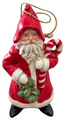 Father Christmas Santa Claus St. Nick Candy Cane Ornament Vintage ...