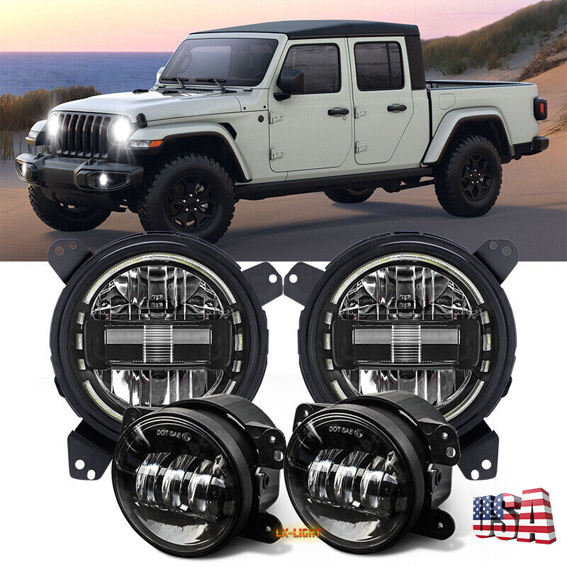 LED Fog Light Combo Kit Fit 2020-2025 For Jeep Gladiator Rubicon Sport ...