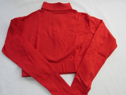 Body Wrappers Mock Turtleneck Long Sleeve Crop Top, Red Adult Small ...