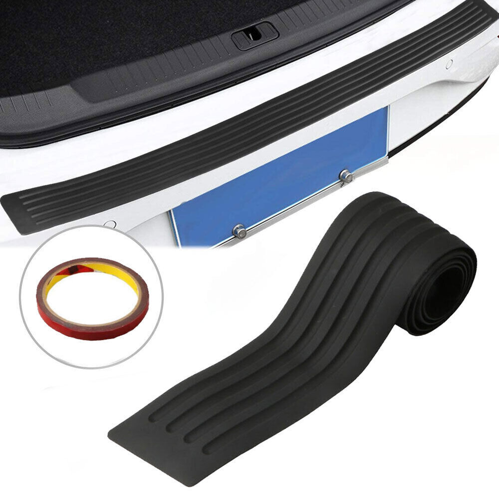 Black Car Rear Bumper Protector Cover Sill Scuff Plate Trim Auto Car ...