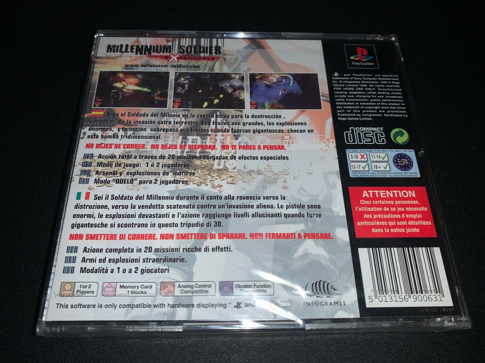 Millennium Soldier Expendable PS1 Play PAL ESPAÑOL NUEVO PRECINTADO A ...