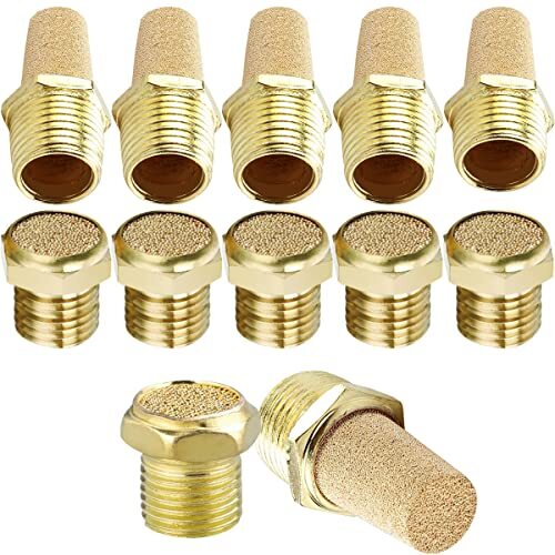 Pneumatic Mufflers 12pcs 1/8" Male Thread Sintered Bronze Exhaust ...