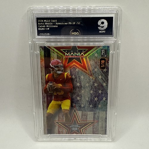 2024 Wild Card Auto Mania Caleb Williams #AMS-CW USA Flag RC /10 Graded ...