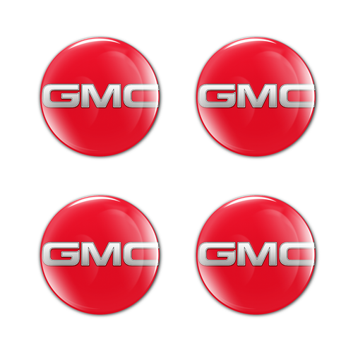 GMC Dome Stickers 4 pcs Decals Resin Rim Badge Wheel Center Caps 15-100 ...