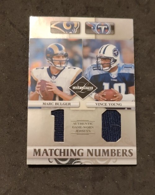 2007 Leaf Limited Matching Numbers #'d /100 Marc Bulger Vince Young #MN ...