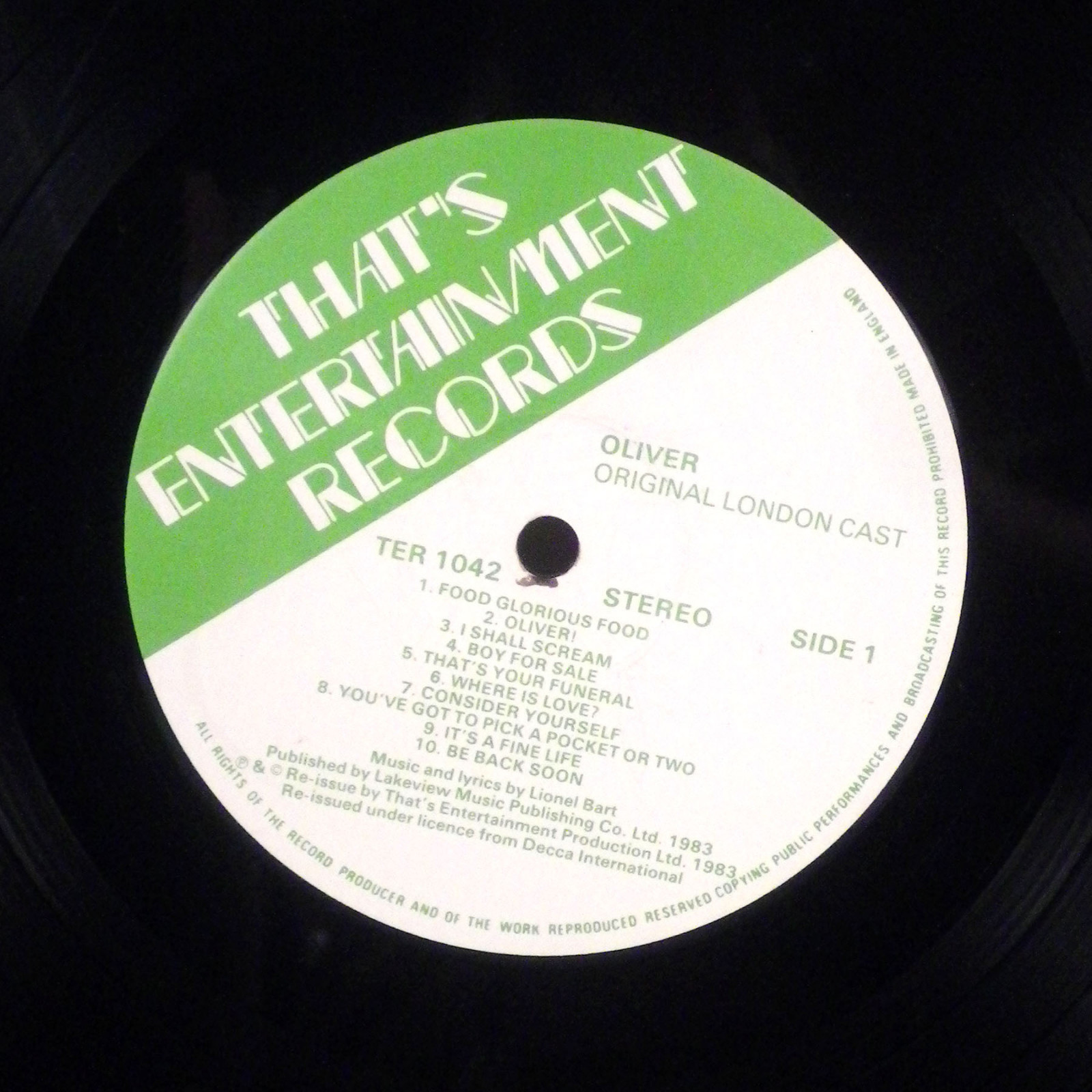 Lionel Bart's Oliver! Peter Coe LP That's Entertainment UK press ...