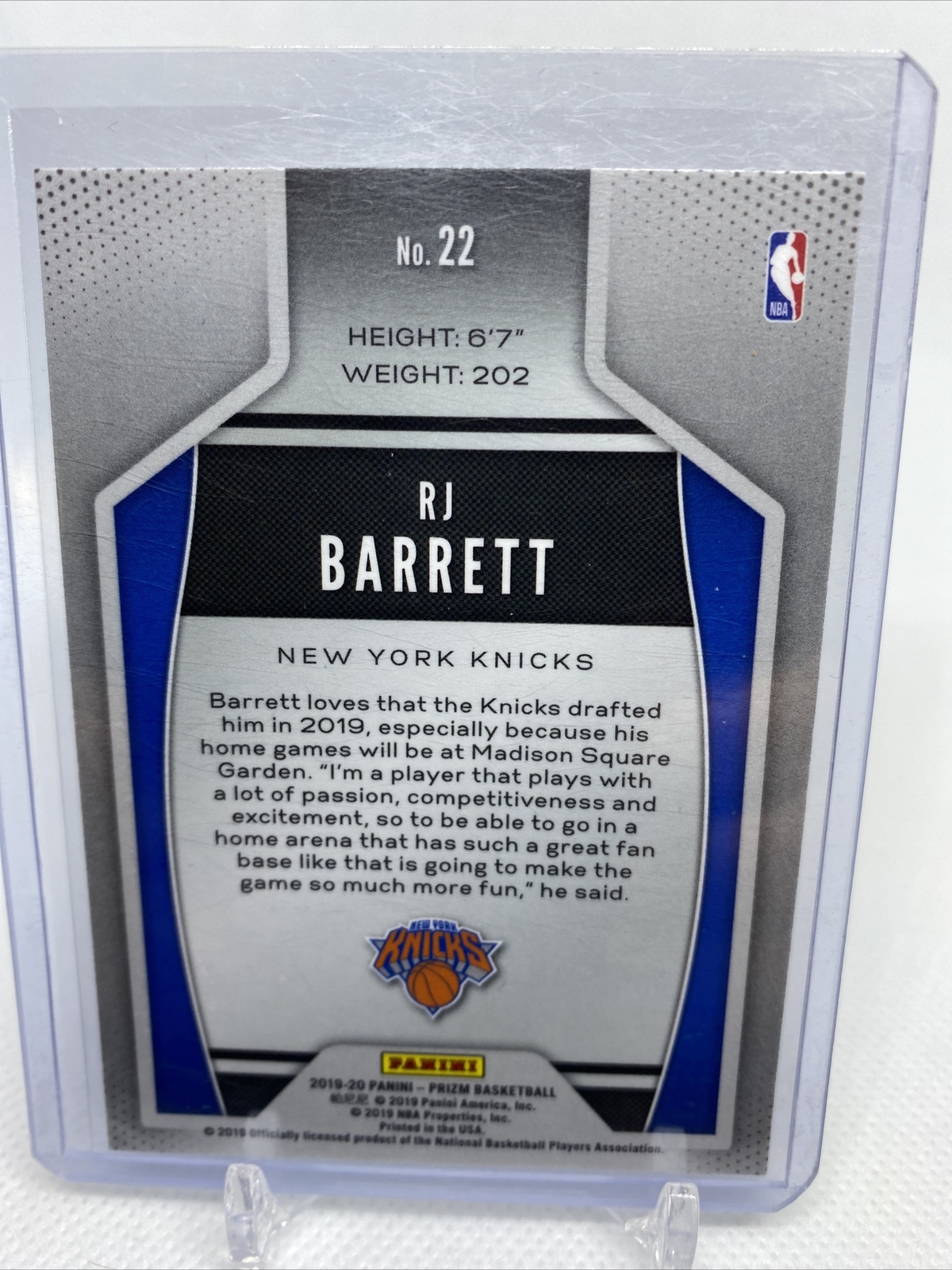 2019-20 Panini Prizm - Instant Impact RJ Barrett #22 Silver Prizm (RC ...