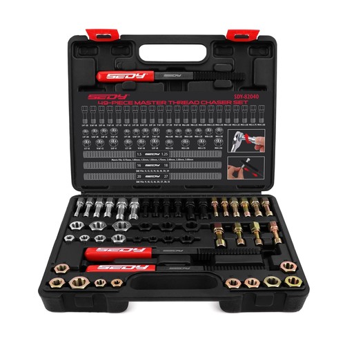 Thread Repair Thread Chaser Tool Set - 49PCS Thread Cleaner Rethreading ...