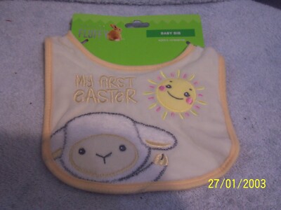 Baby Boy / Girl My First Easter Bib Lamb & Sun Shining 0-12 Months | eBay