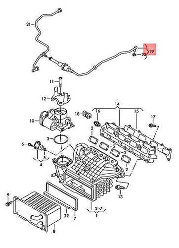 VW SKODA AUDI SEAT EOS GOLF CABRIOLET R32 CONNECTING HOSE 03C133514AQ ...