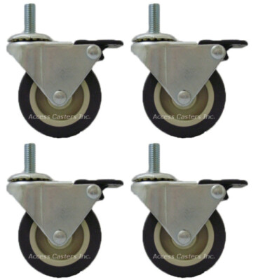 3D8PPTB-62SET 3" Swivel Caster Tech Lock Brake, 3/8 - 16 X 1 1/2 ...