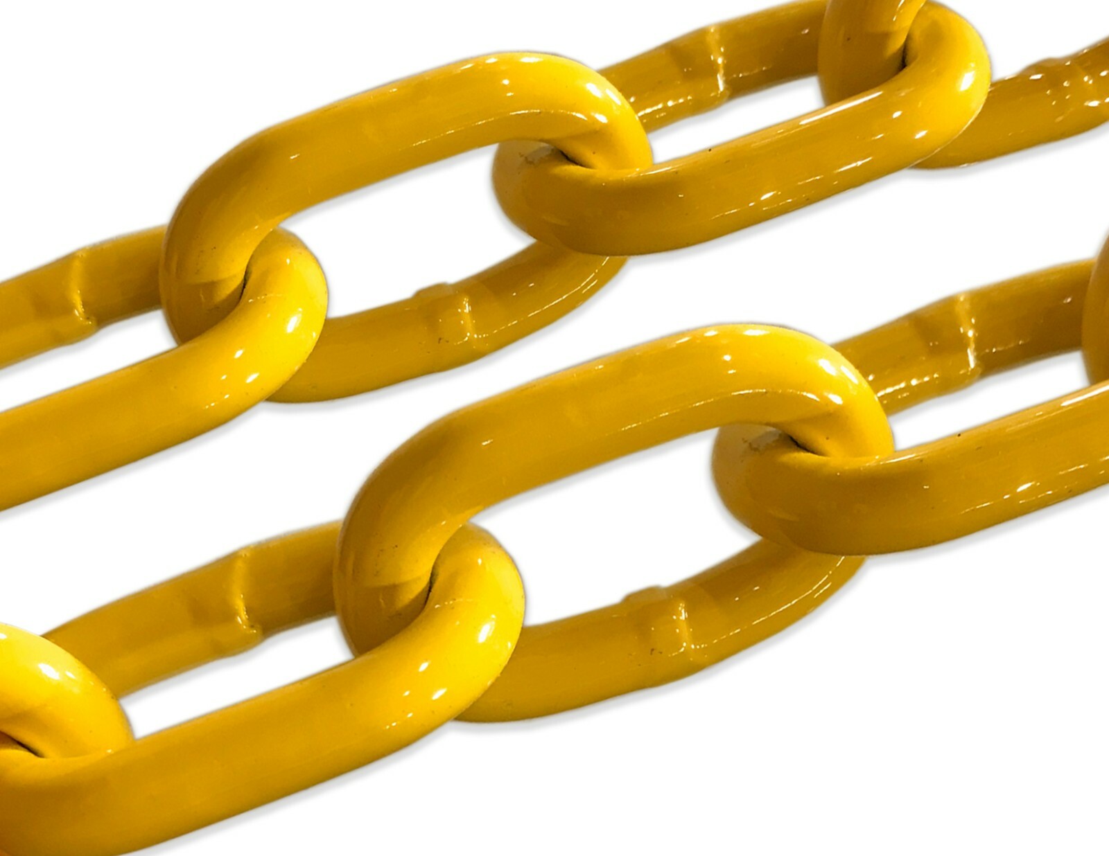 3/8" Yellow Powder Coated Chain 50 FT Bulk Grade 30 Proof Coil Fence ...