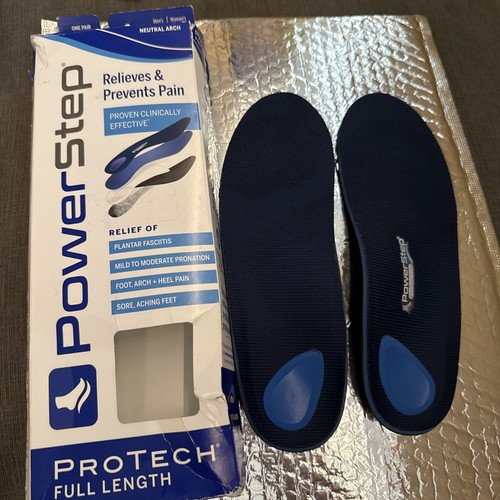 Powerstep Protech Insole Full Length Arch Support M 7-7.5 /W 9 - 9.5 Sz ...