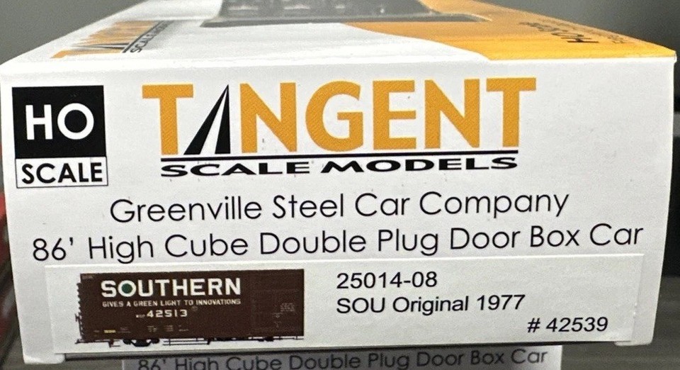 Tangent Scale Models #25014-08 86’ High Cube Dbl Plug Door Box Car SOU ...