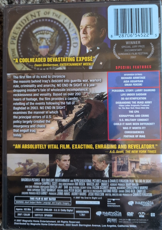 NO END IN SIGHT - IRAQ'S DESCENT INTO CHAOS DVD, FALL OF BAGHDAD 2003 ...