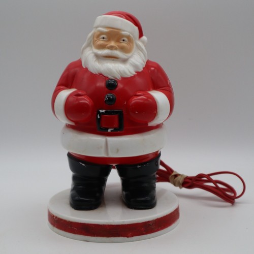 Vtg Santa Claus Hard Plastic Molded Light Lamp '50s Mid-Century ...