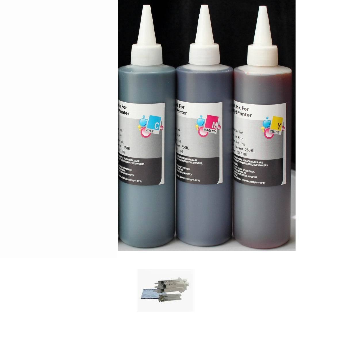 3x250ml Color BULK DYE-BASED REFILL INK FOR CANON MX452 | eBay
