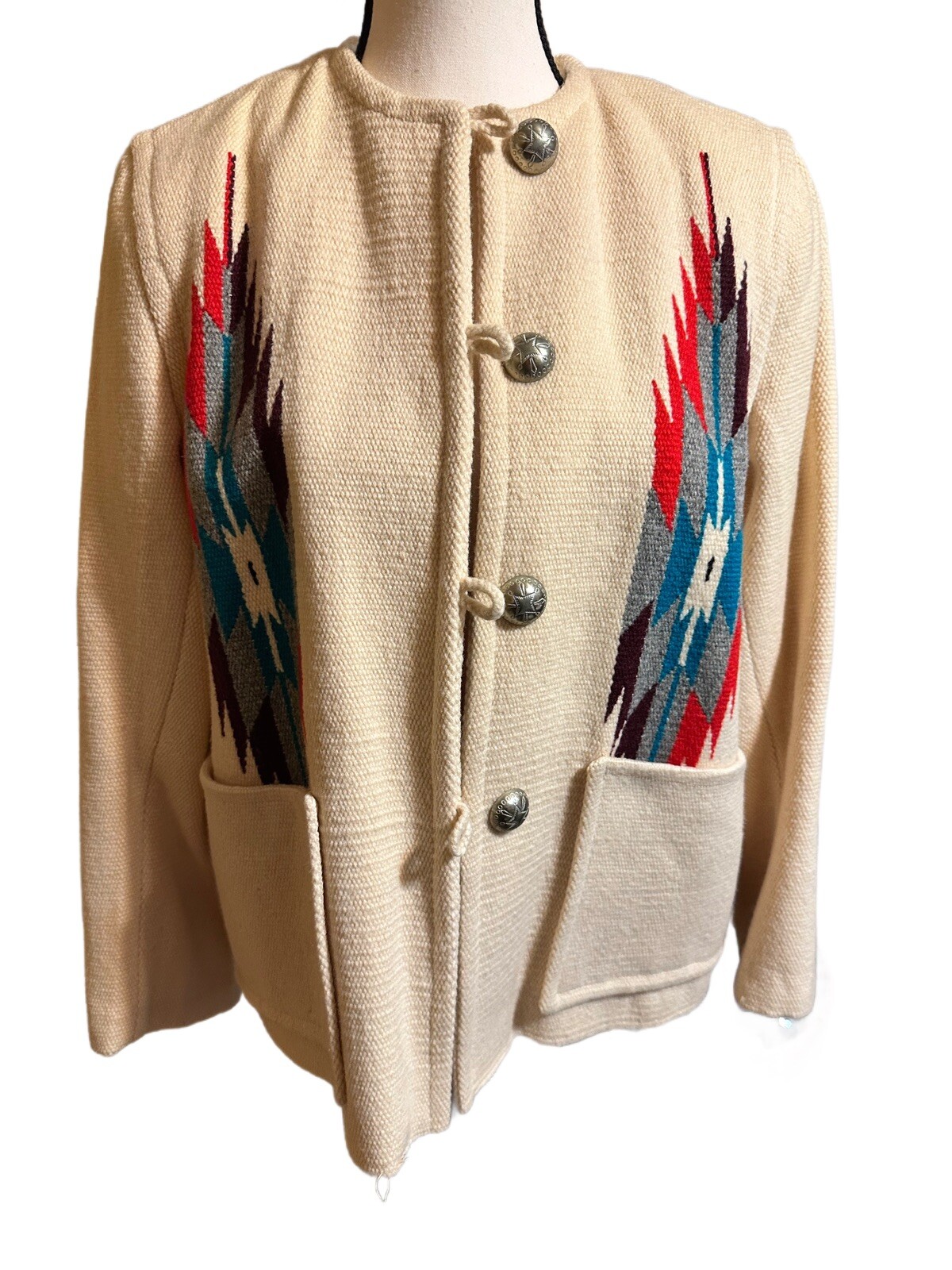 Chimayo Blanket Coat By Ganscrafts Hand Woven Wool E… - Gem