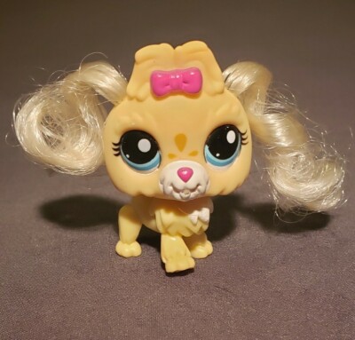 LPS Littlest Pet Shop Hasbro 2638 Yellow Dog Puppy Maltese Blond Hair ...