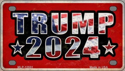 Trump 2024 Flag Novelty Mini Metal License Plate Tag Trump 2024 Flag ...