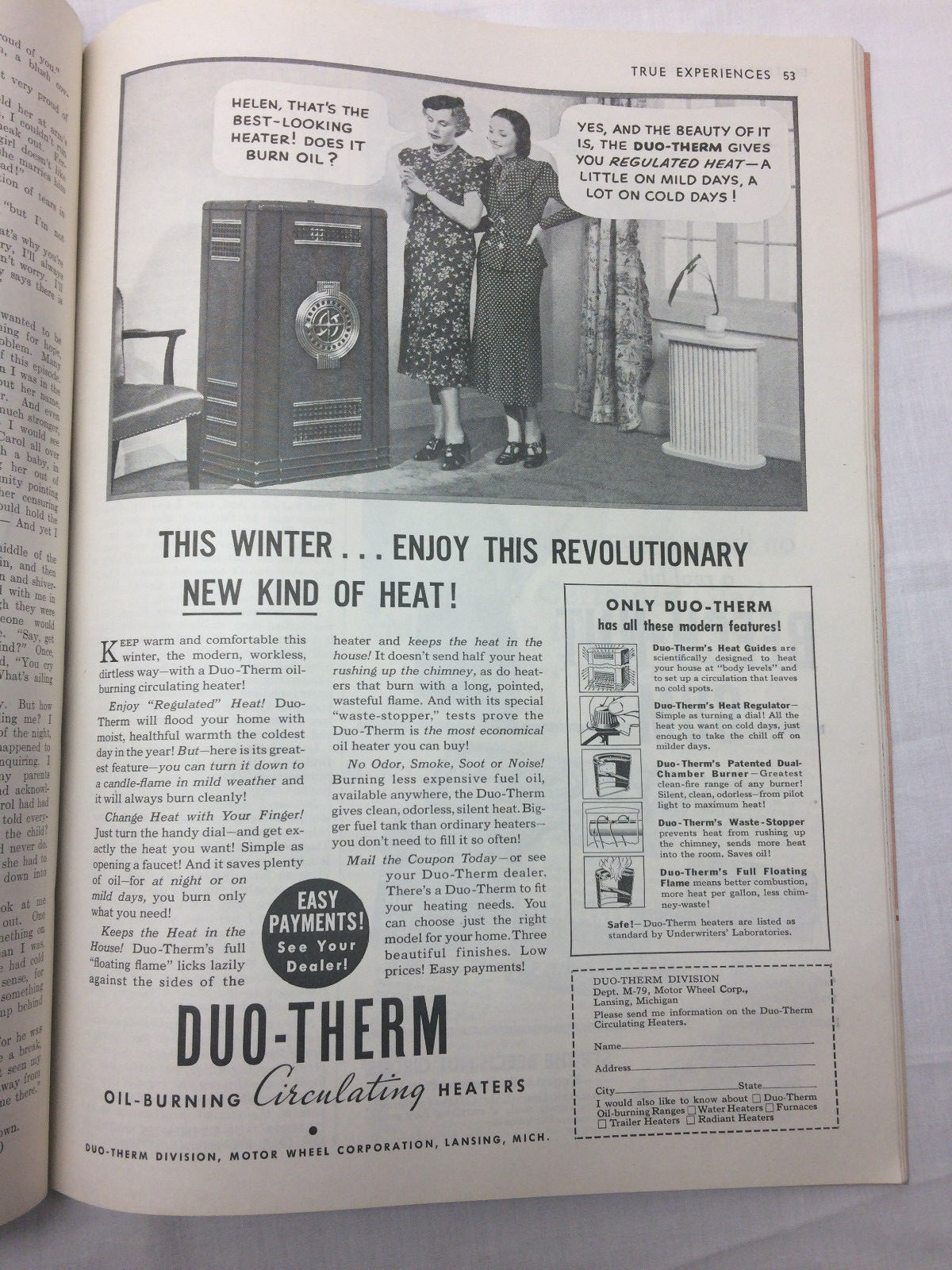 Vintage 1937 Magazine True Experiences Articles Advertisings Story 92 ...