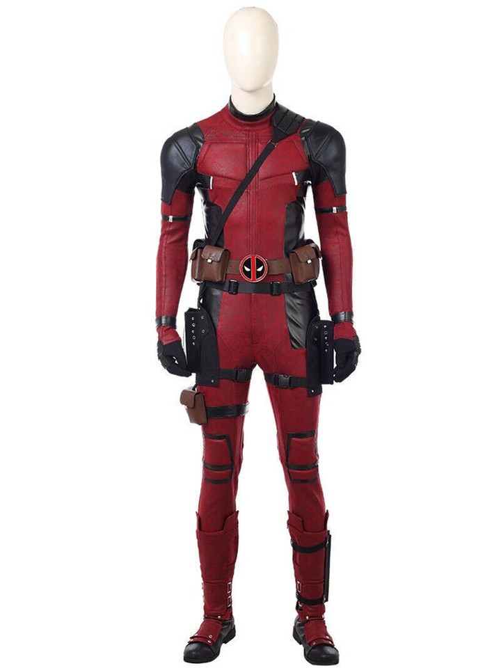 Deadpool Cosplay Costume Red Deadpool Jumpsuit Suit Halloween ...