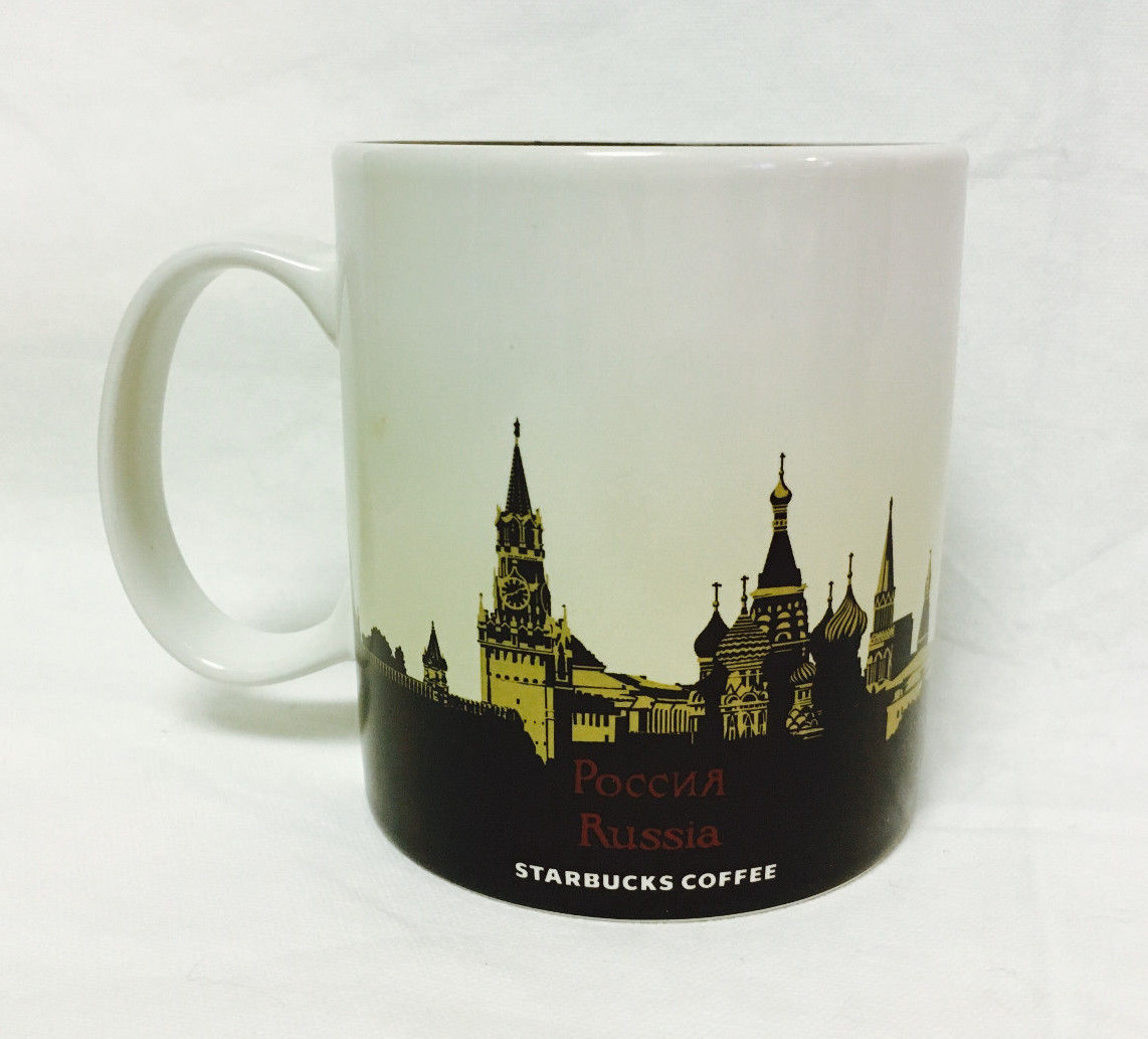 Starbucks Russia Coffee Mug - Russia - Ballerina & City Drawing - 16oz ...