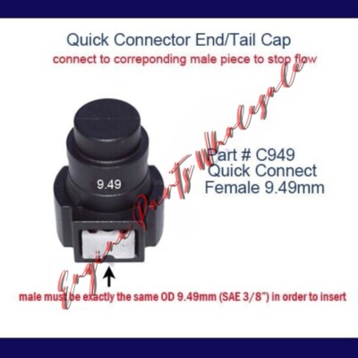 Female End Cap 3/8" SAE 9.49mm Stopper Shut-Off Plug Fuel Line Quick ...