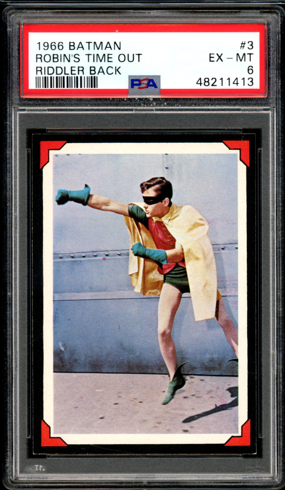 1966 TOPPS USA BATMAN Riddler Back #3 Robin's Time out PSA 6 EX-MT Card ...