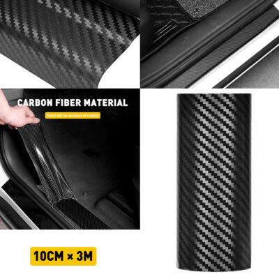 4inch*10ft Carbon Car Fiber Sticker Strip Protector Sill Door Anti ...