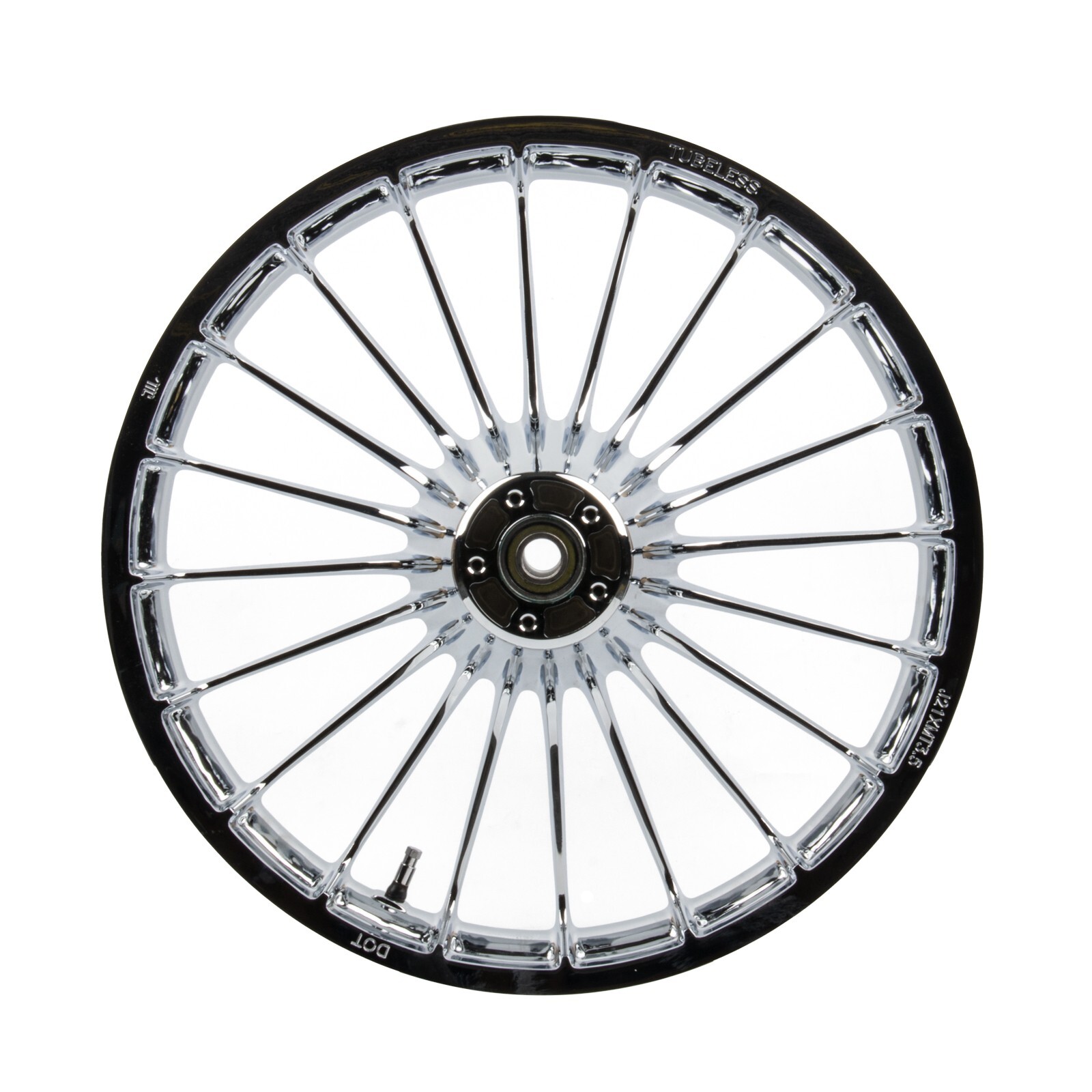 Hoprousa Chrome Front 21x3.5 Inch Tubeless Spoke Wheels for HD 2018 ...