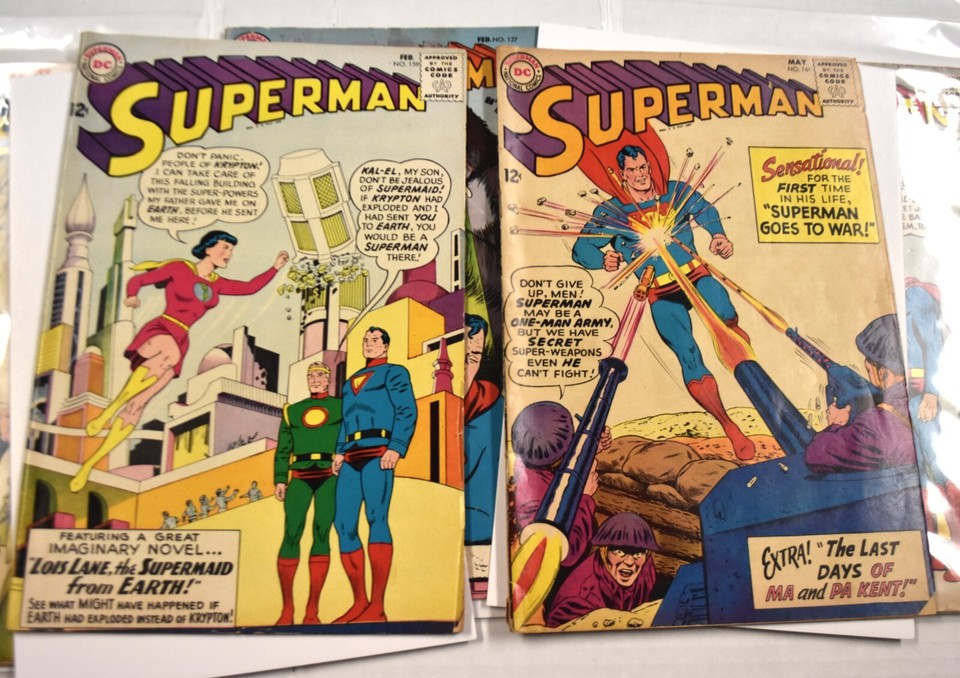 10 Superman Comics Assorted #67 -#161 DC Comics 1950-63, Key Silver ...