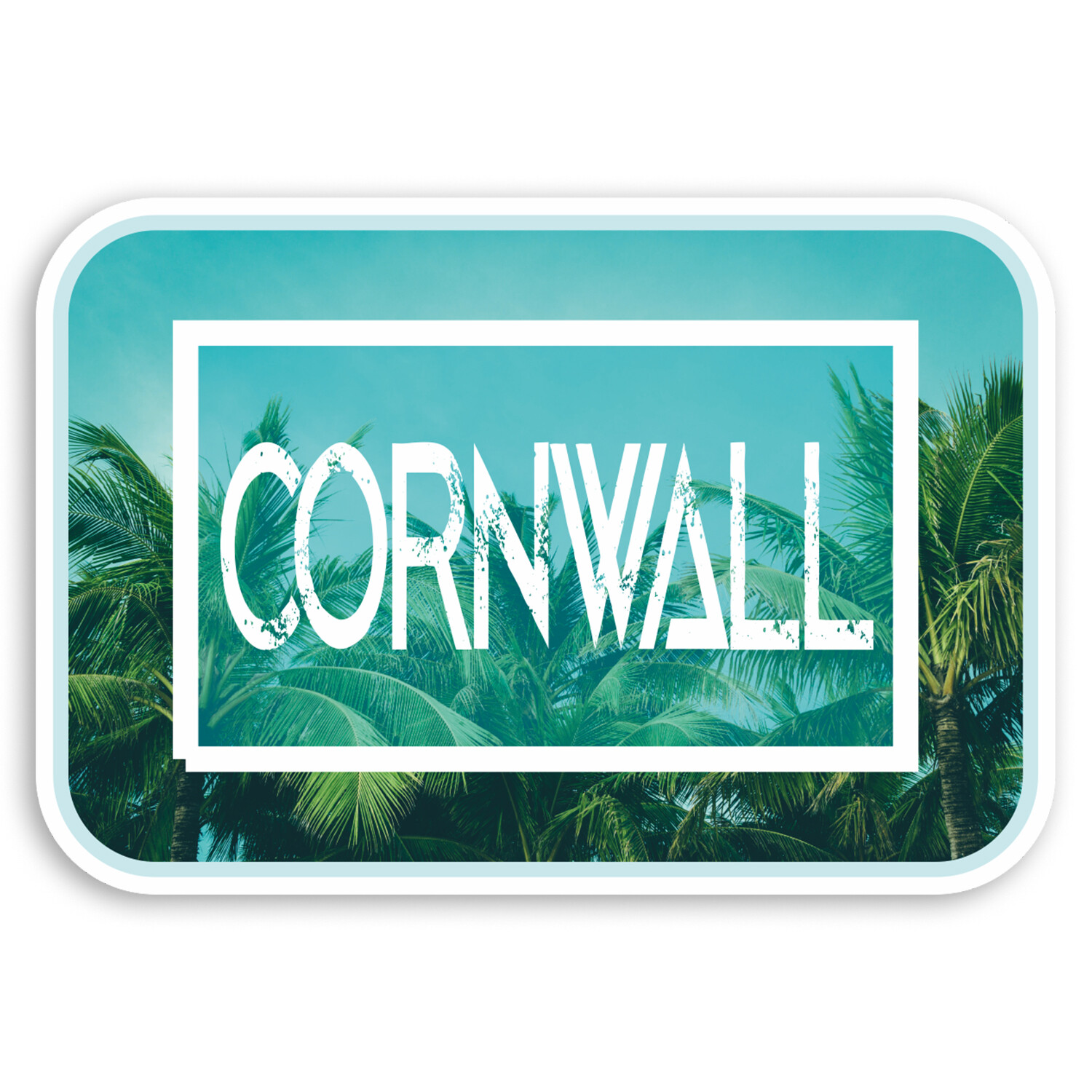 2 x 10cm Tropical Cornwall Vinyl Stickers - England Surf Luggage ...