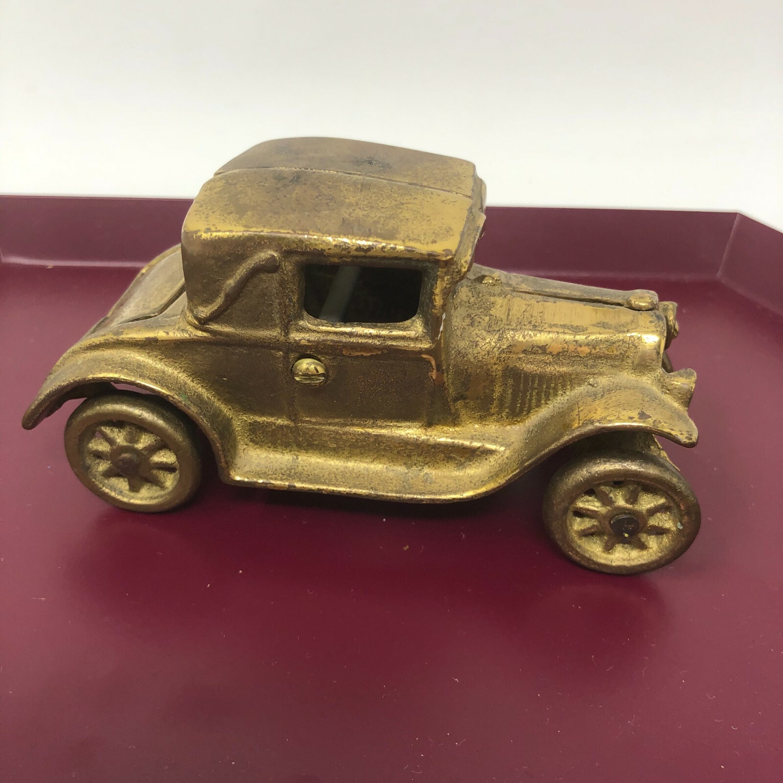 Vintage Gold Tone Metal Ford Model T Coupe Figurine Desk Accent Decor ...